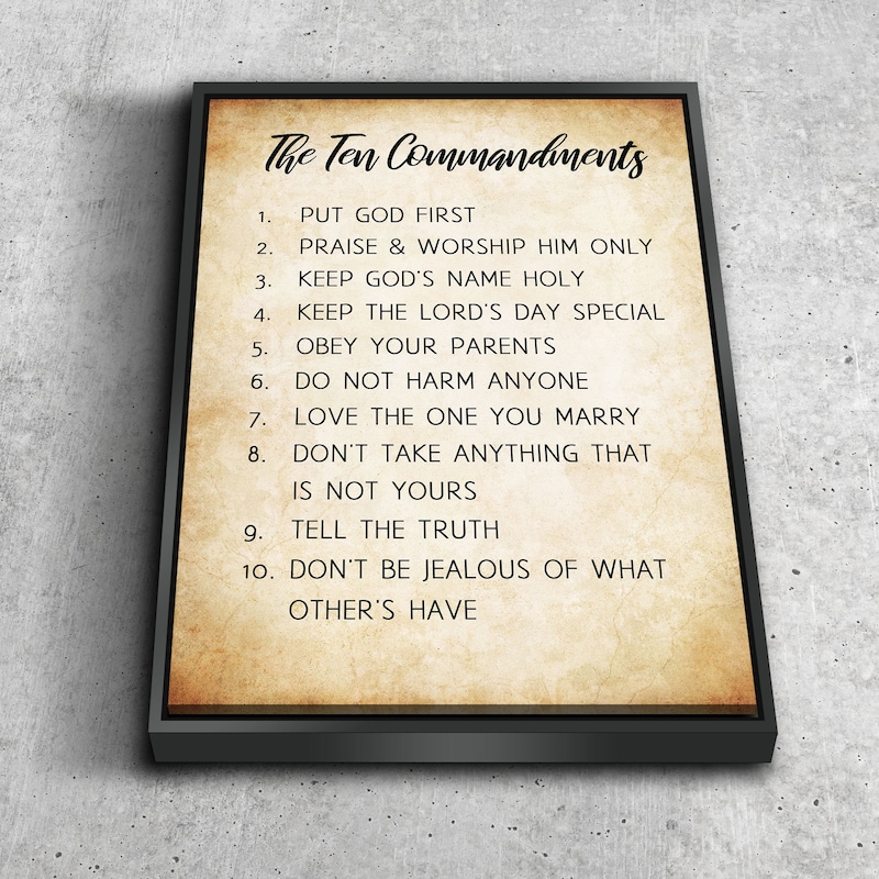 10 Commandments Wall Art - Etsy