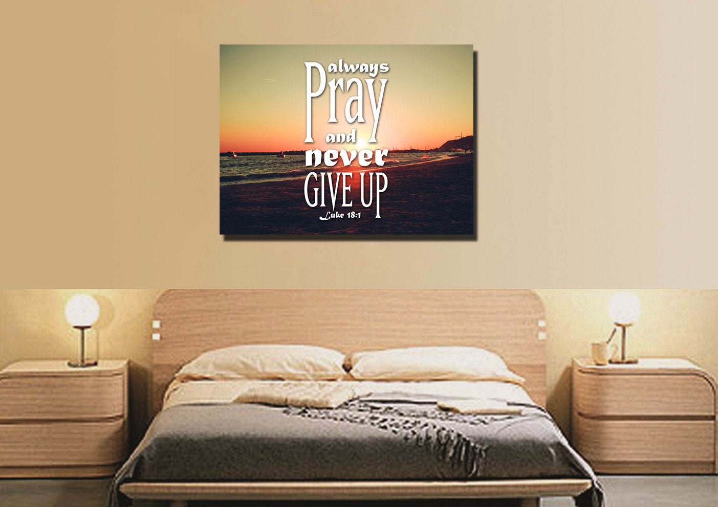 Luke 18:1 Always Pray and Never Give up Bible Verse Wall Art | Etsy