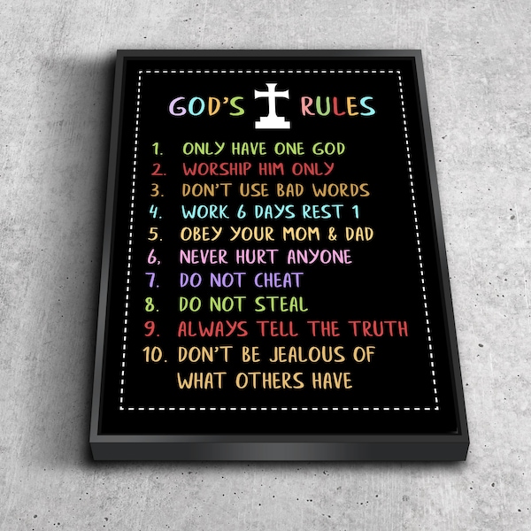 10 Commandments Wall Art - Etsy