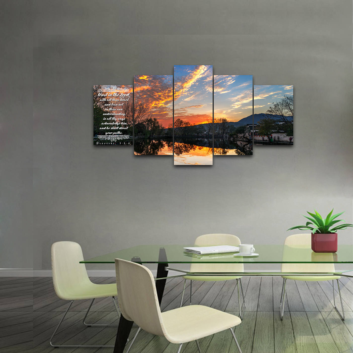 Proverbs 3:5-6 47 KJV Biblical Wall Art Bible Quote Art | Etsy