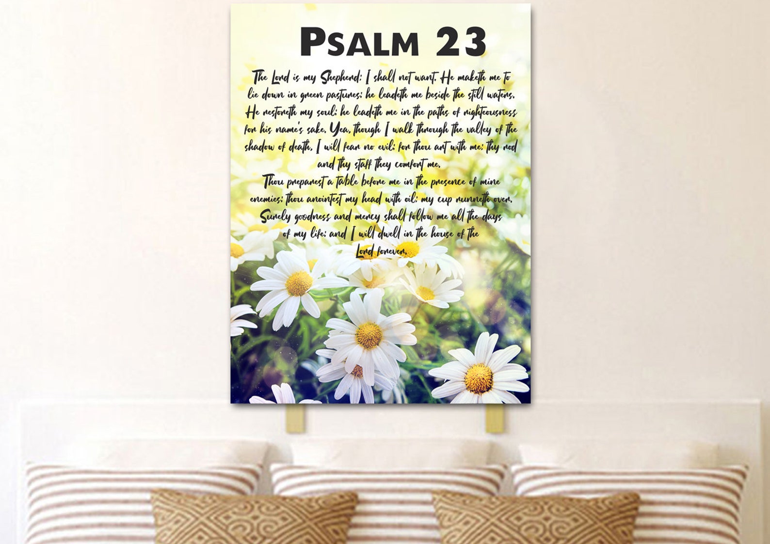 Psalm 23 9 'the Lord is My Shepherd' Wall Art Canvas - Etsy