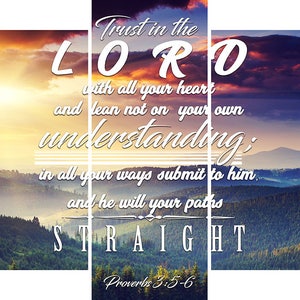 Proverbs 3:5-6 #33 NIV Trust in the Lord Bible Verse Canvas | Christian ...
