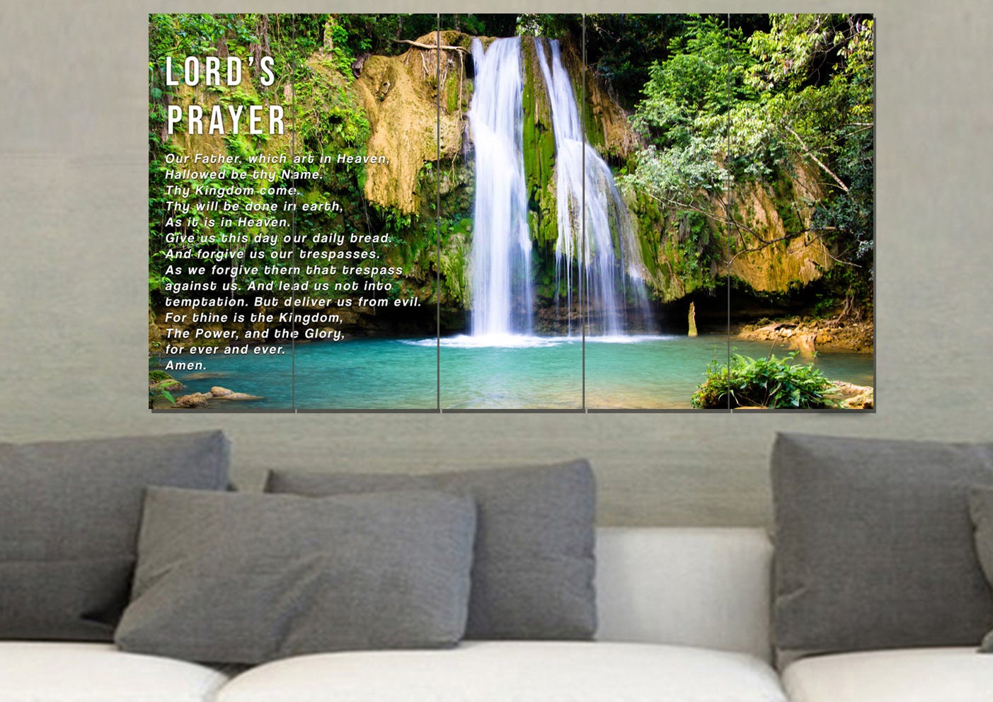 Waterfalls 6 the Lords Prayer Wall Art Hanging Framed - Etsy
