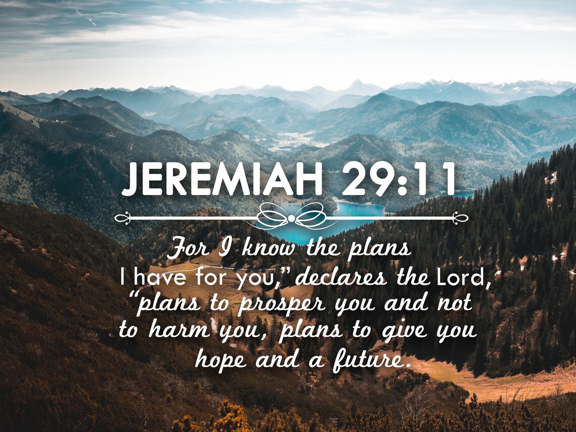 Jeremiah 29:11 9 NIV 'for I Know the Plans I Have for | Etsy