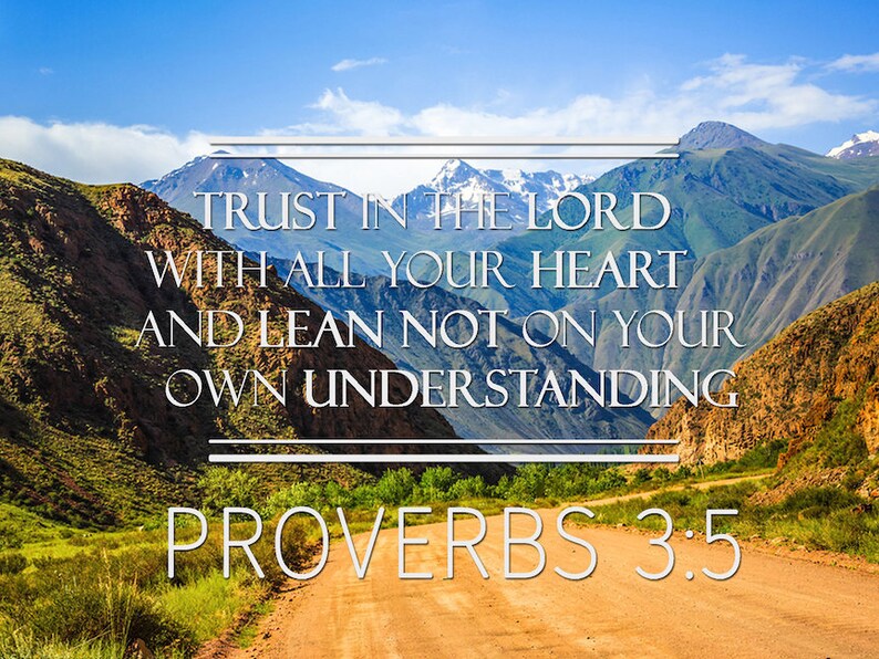 Proverbs 3:5 3 NIV Trust in the Lord with all your Heart | Etsy