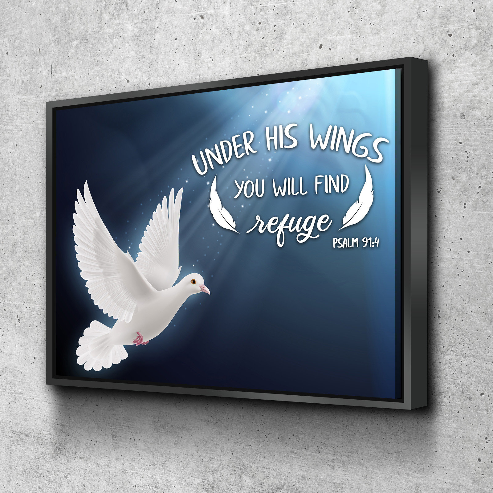 Psalm 91:4 5 Find Refuge Under His Wings with Dove Wall Art | Etsy