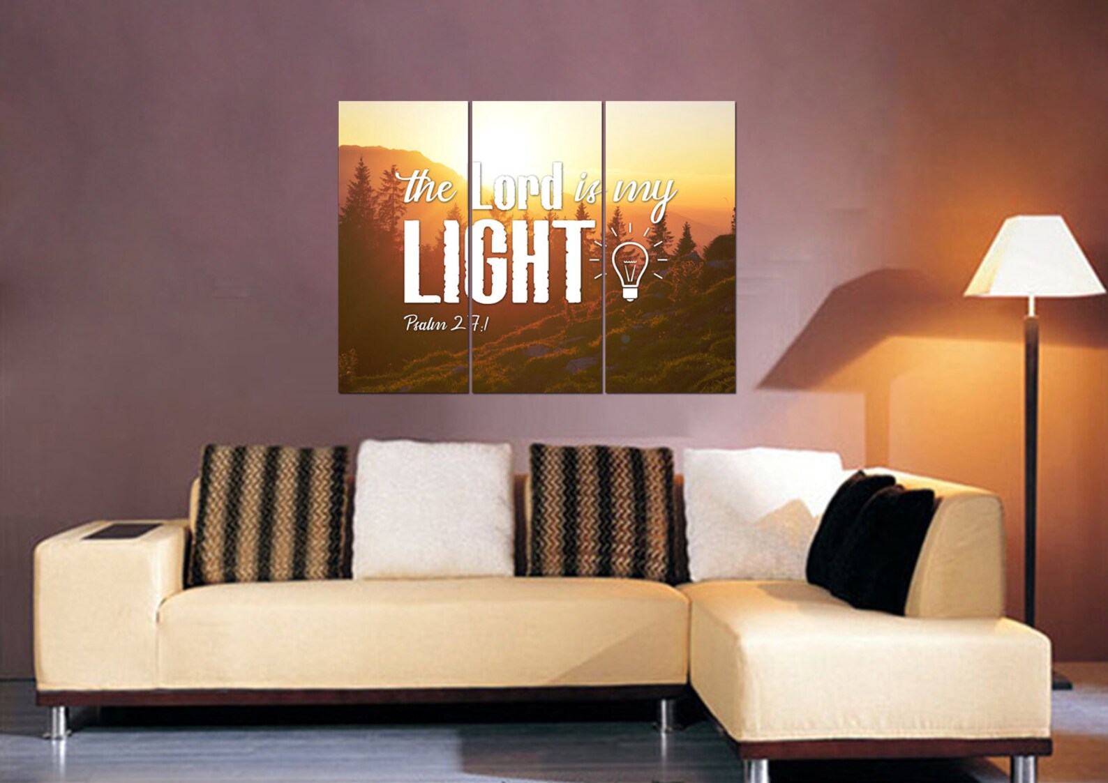 Psalm 27:1 the Lord is My Light Bible Verse Canvas Wall Art Scripture ...