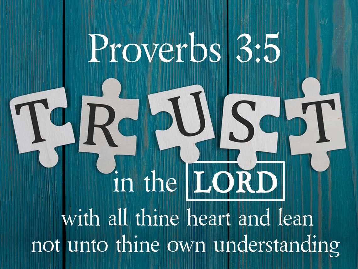 Proverbs 3:5 4 KJV Trust in the Lord with all Thine Heart | Etsy