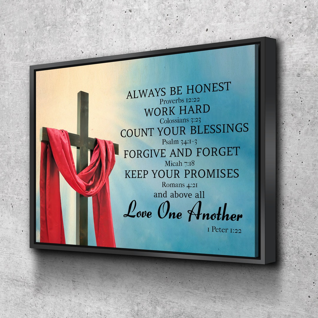 Red Robe Around Cross #31 With Scripture | Hanging | Framed | Home ...