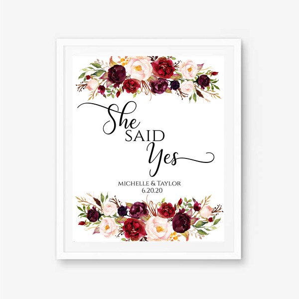 She Said Yes Banner - Etsy