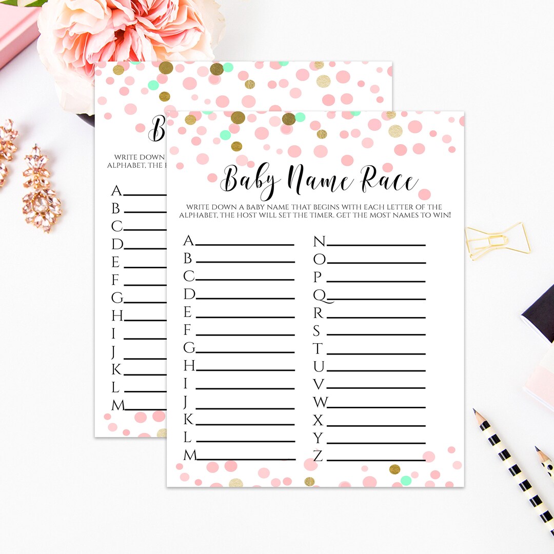 Confetti Bingo Game Baby Sprinkle Bingo. Floral Bingo Game - Etsy