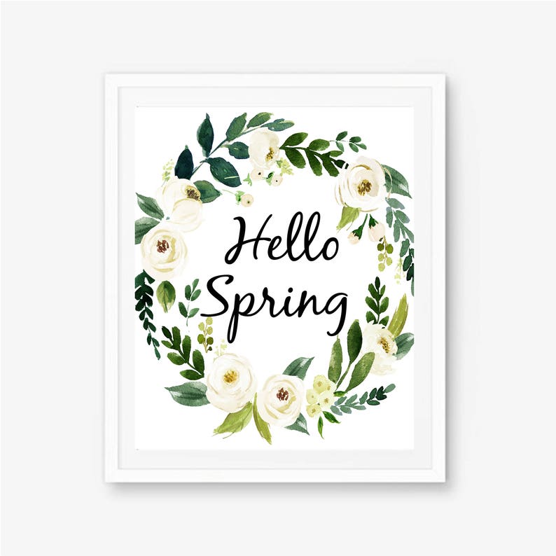 Hello Spring Hello Spring Print Hello Spring Sign Welcome - Etsy