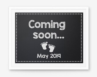 Coming Soon Banner Baby Announcement Sign Pregnancy - Etsy