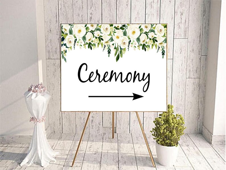 Ceremony sign up ceremony this way ceremony seating cursive | Etsy