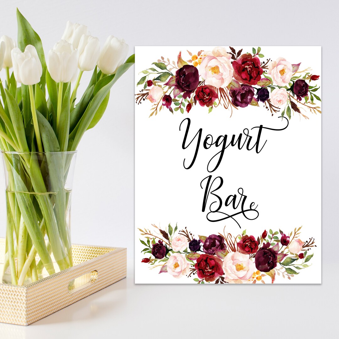 Yogurt Bar Sign Yogurt Sign Frozen Yogurt Food Stations - Etsy
