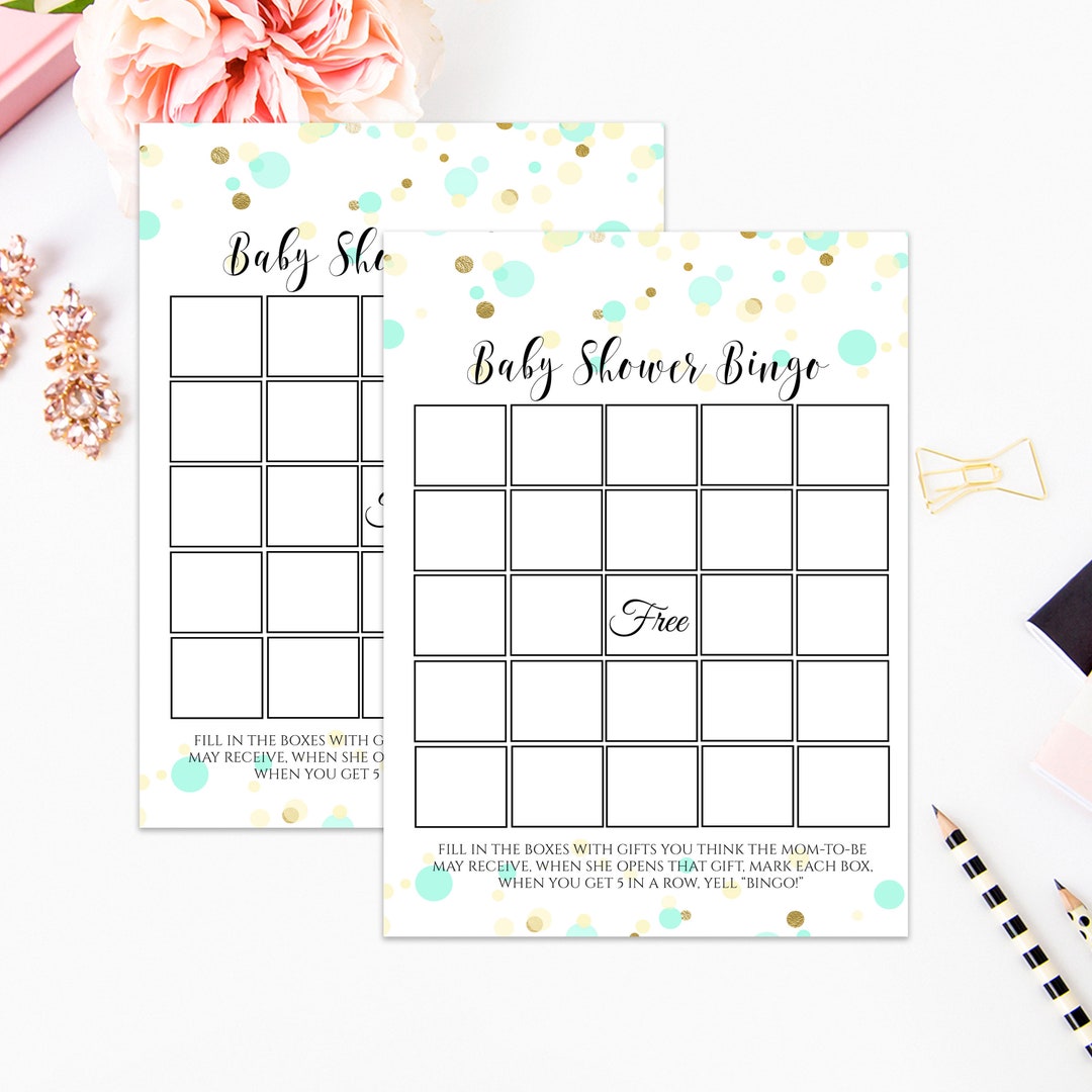 Confetti Bingo Game Baby Sprinkle Bingo. Floral Bingo Game - Etsy