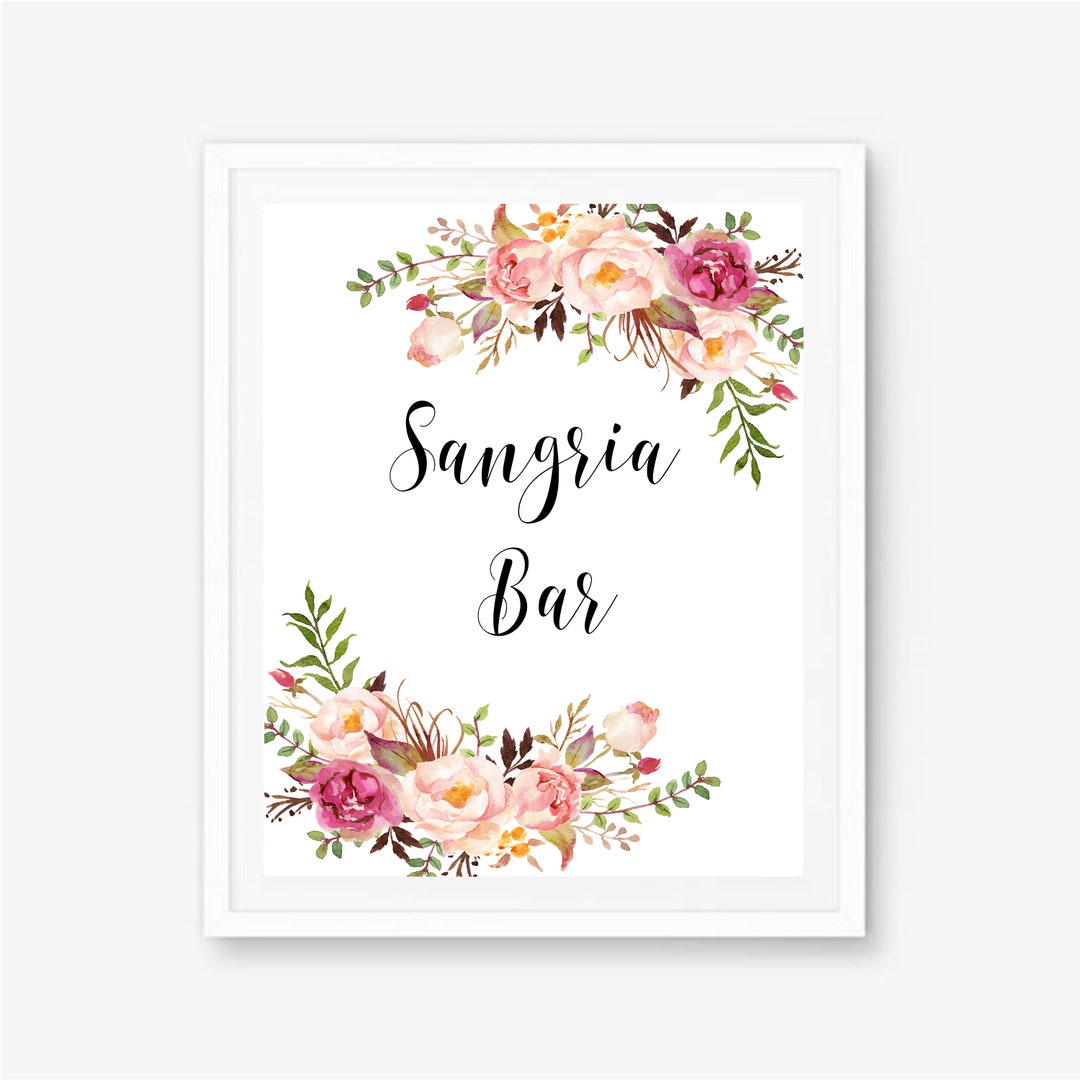 Sangria Bar Sangria Sign Sangria Bar Sign Sangria Wedding - Etsy