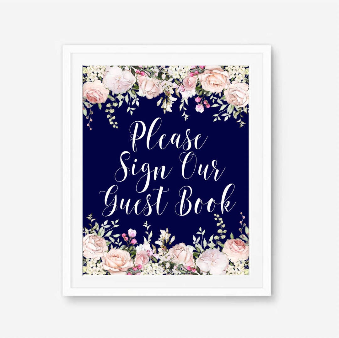 Please Sign Our Book Table Signage Wedding Guest Poster - Etsy