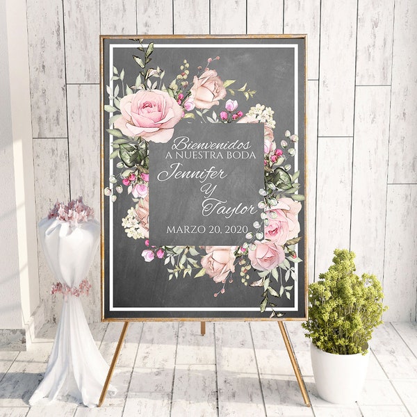 Bilingual Wedding Welcome Sign - Etsy