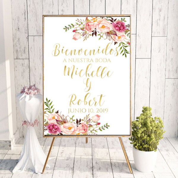 Bilingual Wedding Welcome Signs - Etsy