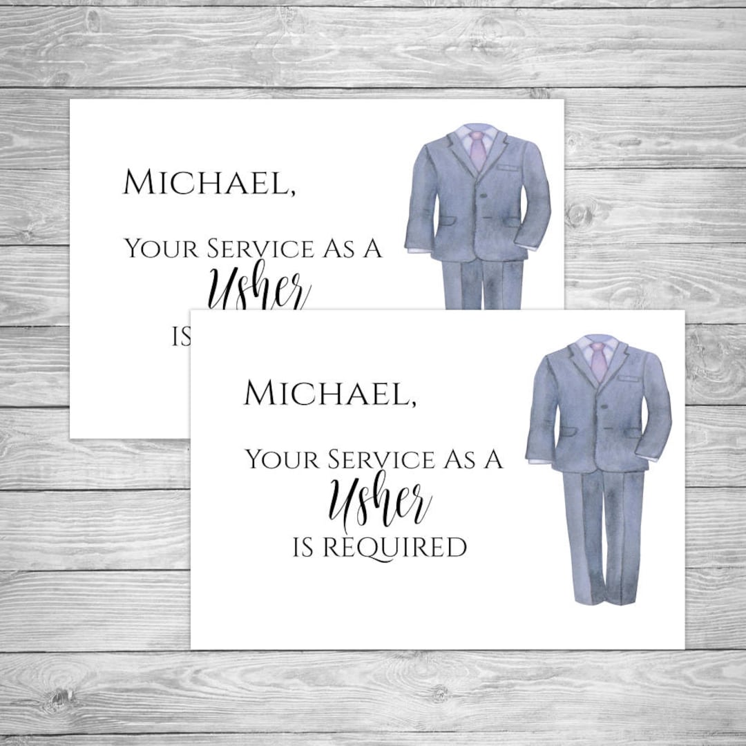 My Usher Card My Usher Asking Usher Our Usher Card Be My - Etsy