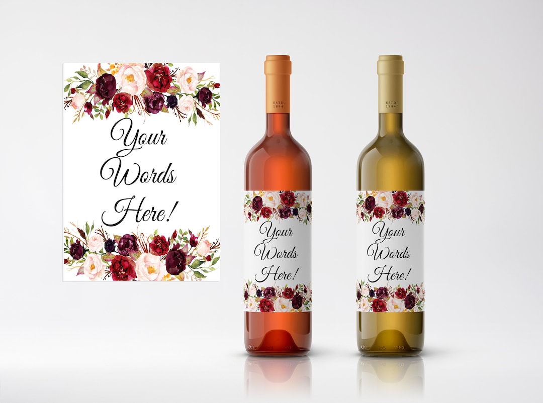 Editable Wine Label, DIY Wine Label, Your Text Here, Personal Wine ...