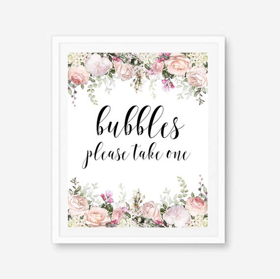 Bubble Sign Wedding Bubbles Please Take One Bubbles Please | Etsy