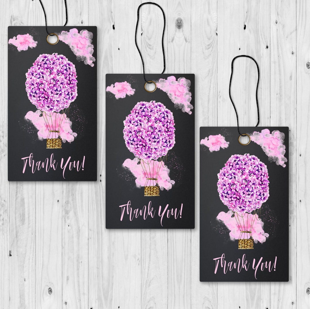 Hot Air Balloon Tags, Hot Air Balloon Tag, Balloon Favor Tag ...
