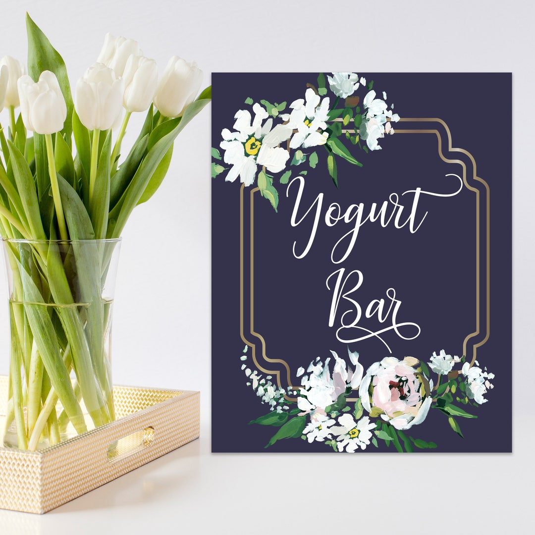 Yogurt Bar Sign Yogurt Sign Frozen Yogurt Food Stations - Etsy