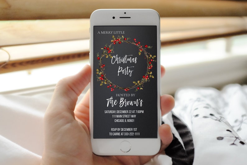 IPhone invitation electronic invite iPhone invite Christmas | Etsy
