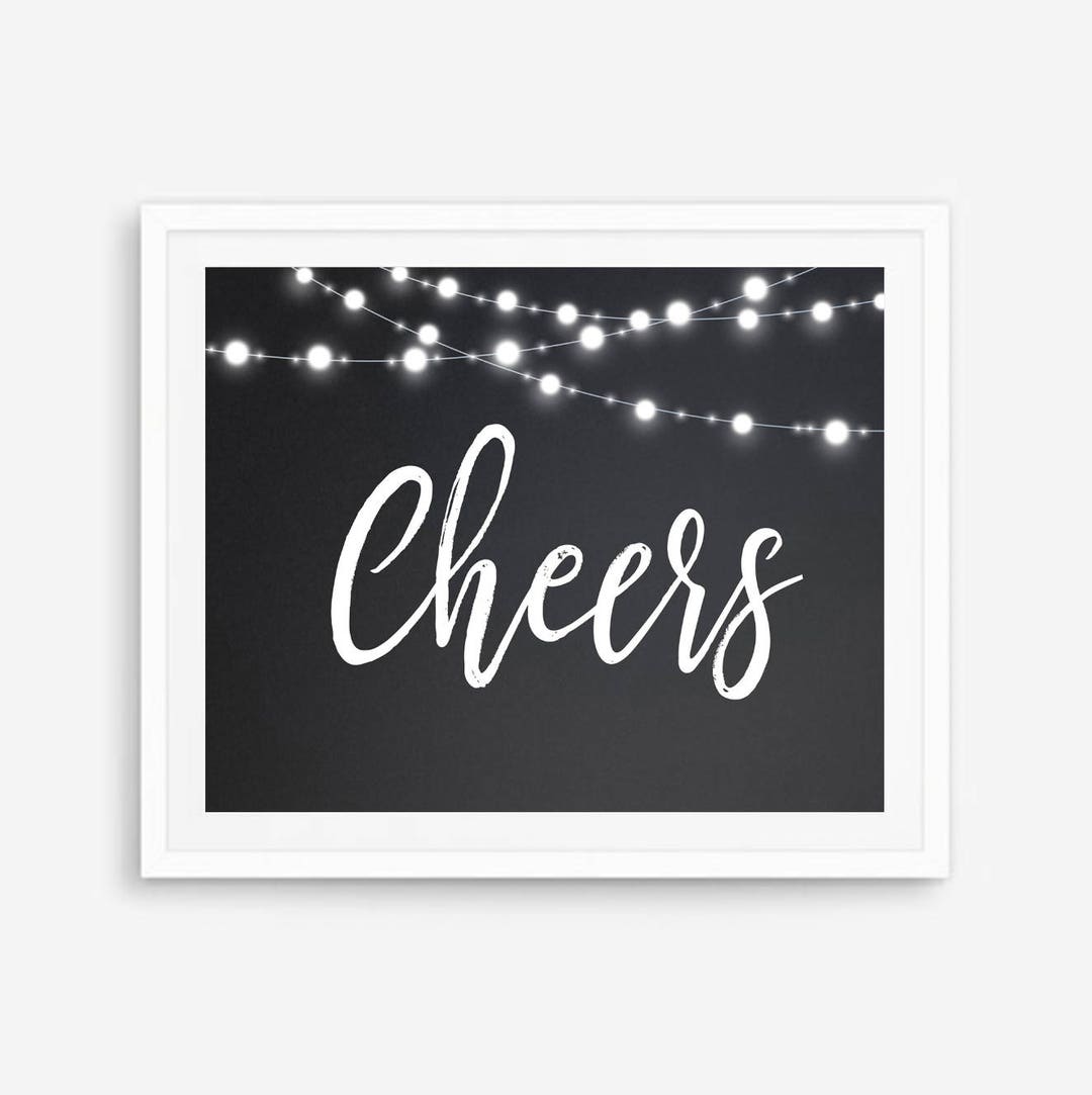 Cheers Sign, Cheers Banner, Cheers Print, Wedding Cheers, Bar Signage ...
