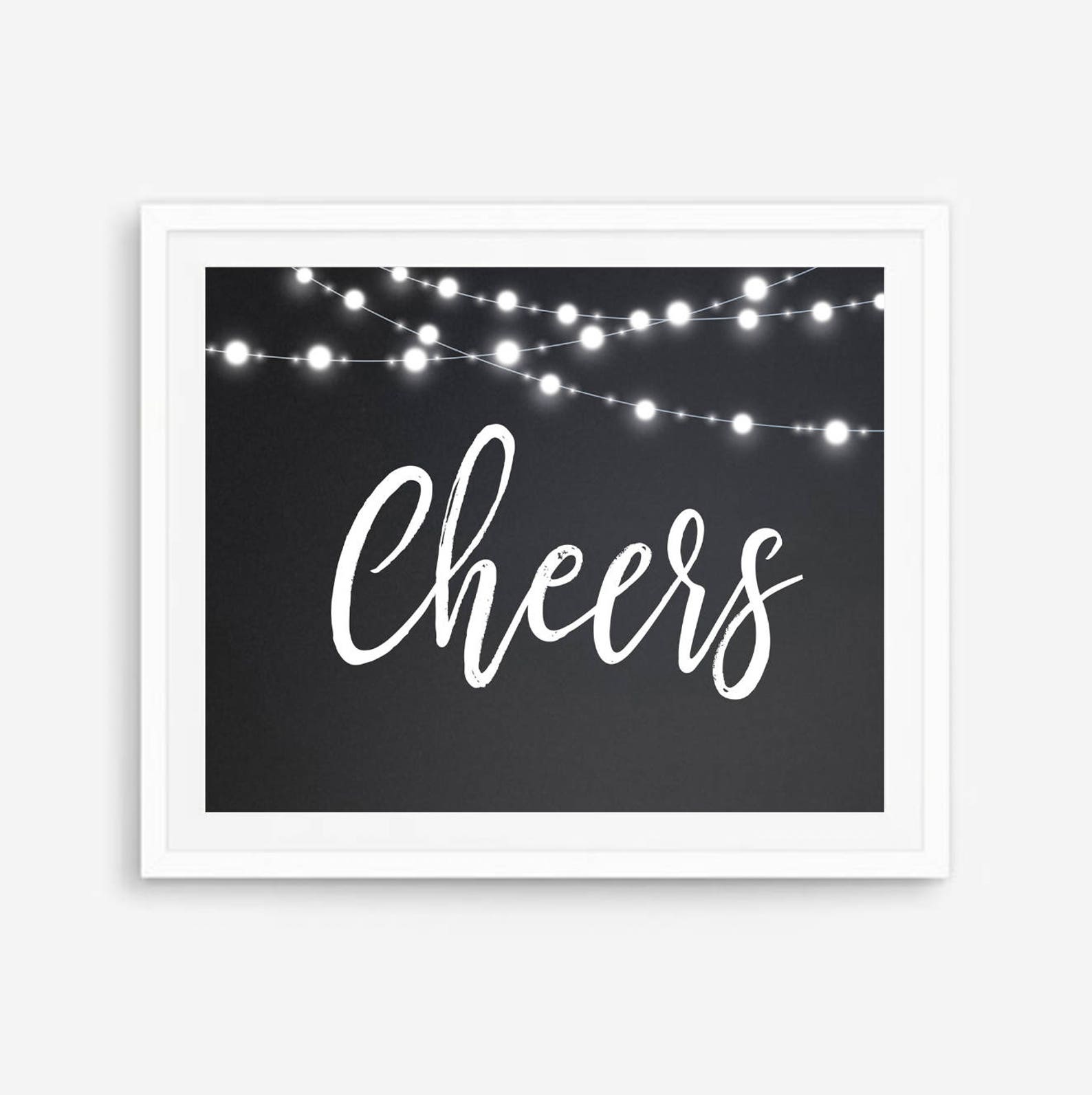 Cheers Sign Cheers Banner Cheers Print Wedding Cheers Bar - Etsy
