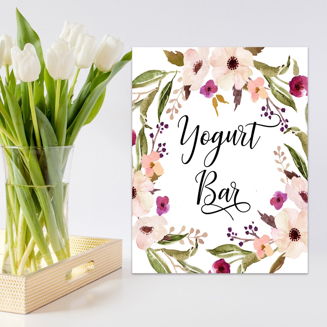 Yogurt Bar Sign Yogurt Sign Frozen Yogurt Food Stations - Etsy