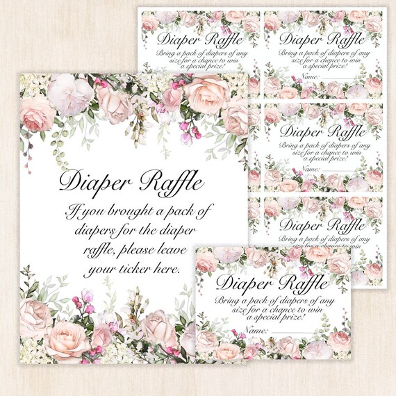 Invitation Insert Diaper Raffle Insert Diaper Raffle Sign - Etsy
