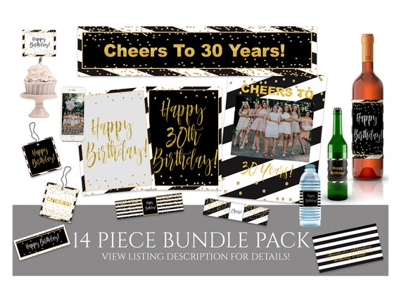 30th Birthday Labels 30th Wine Label 30th Birthday Tags | Etsy