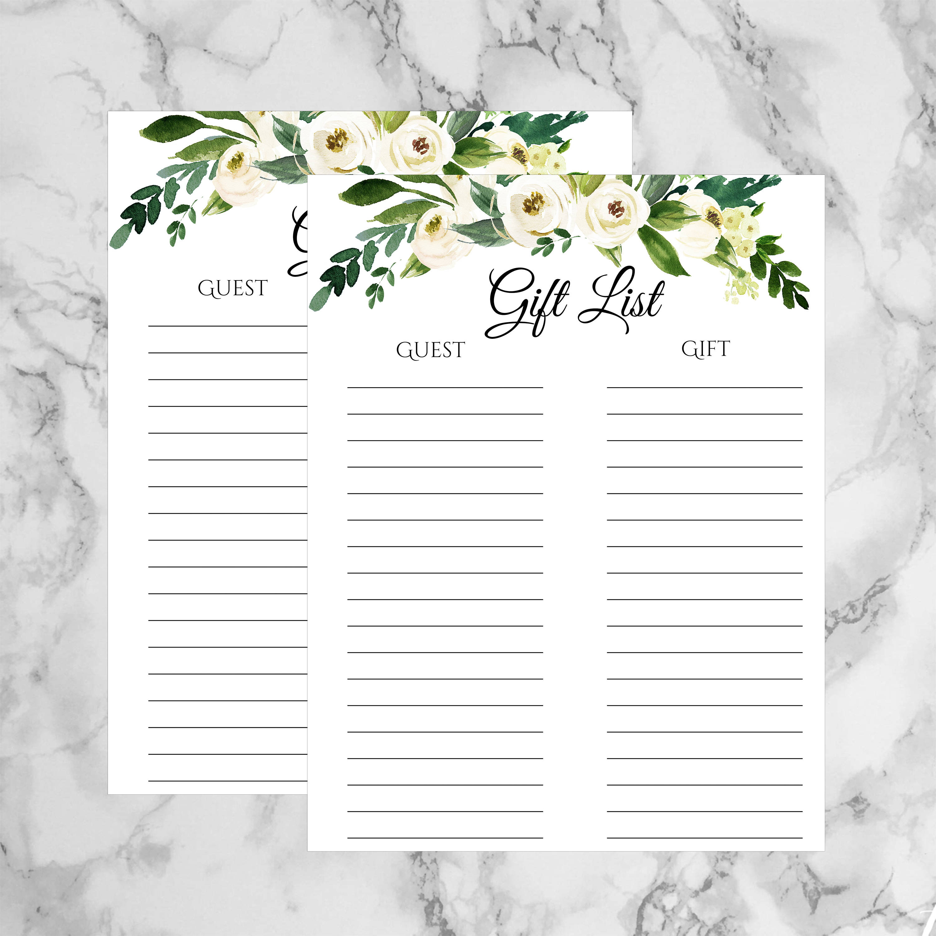 Printable Gift List Gift Tracker Gift List Printable Shower - Etsy