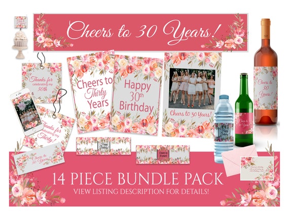 30th Birthday Labels 30th Wine Label 30th Birthday Tags - Etsy