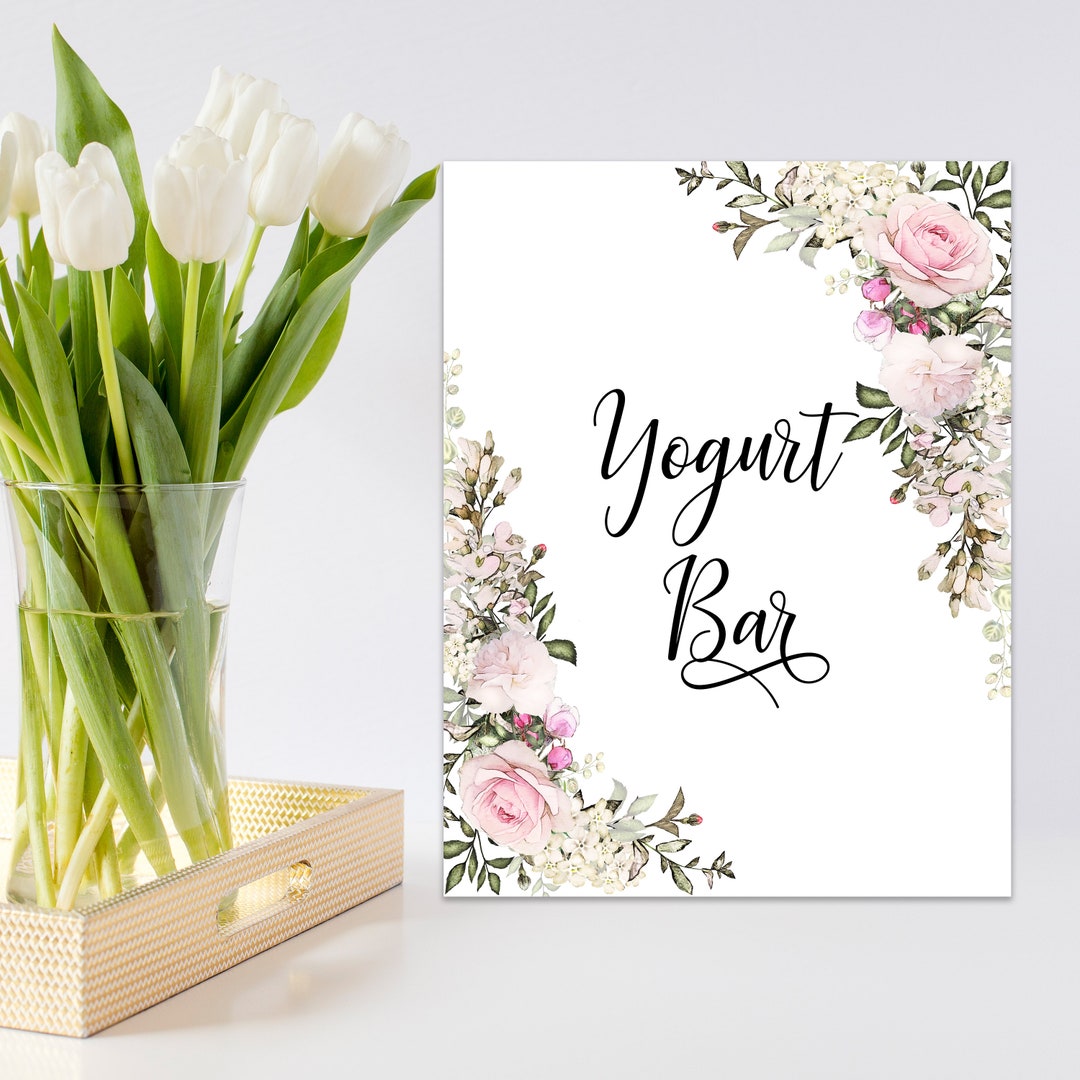 Yogurt Bar Sign Yogurt Sign Frozen Yogurt Food Stations - Etsy