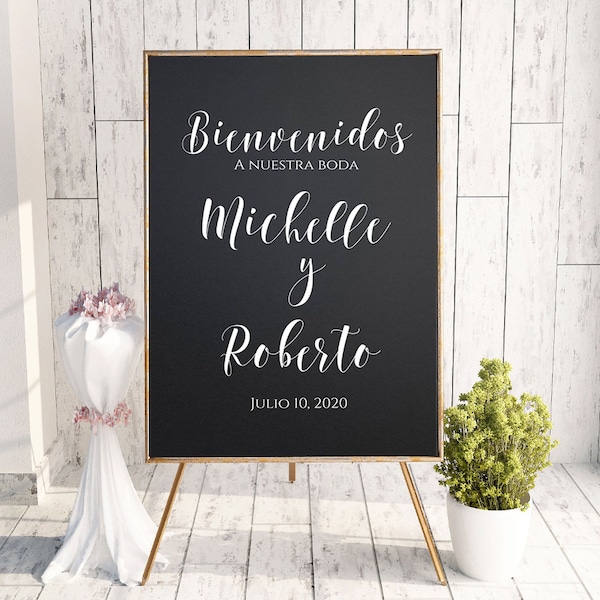 Bilingual Wedding Welcome Sign - Etsy