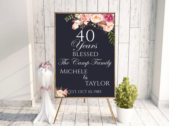 40 Years Blessed 40 Years Loved 40 Years of Marriage 40 - Etsy