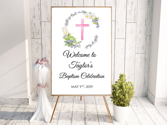 Baptism welcome sign baptism celebration baptism welcome | Etsy