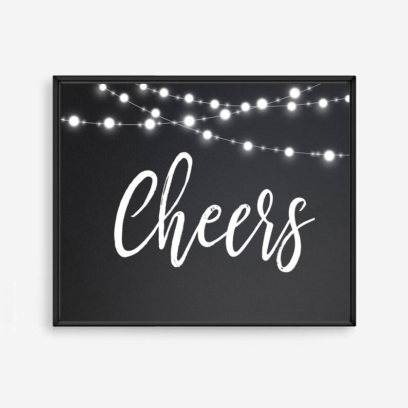 Cheers Sign Cheers Banner Cheers Print Wedding Cheers Bar - Etsy