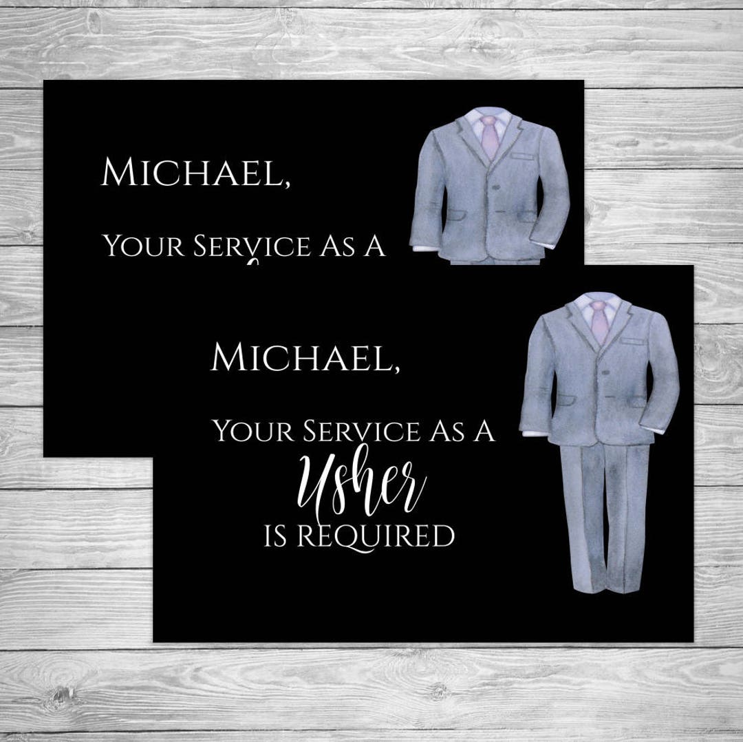 My Usher Card My Usher Asking Usher Our Usher Card Be My - Etsy