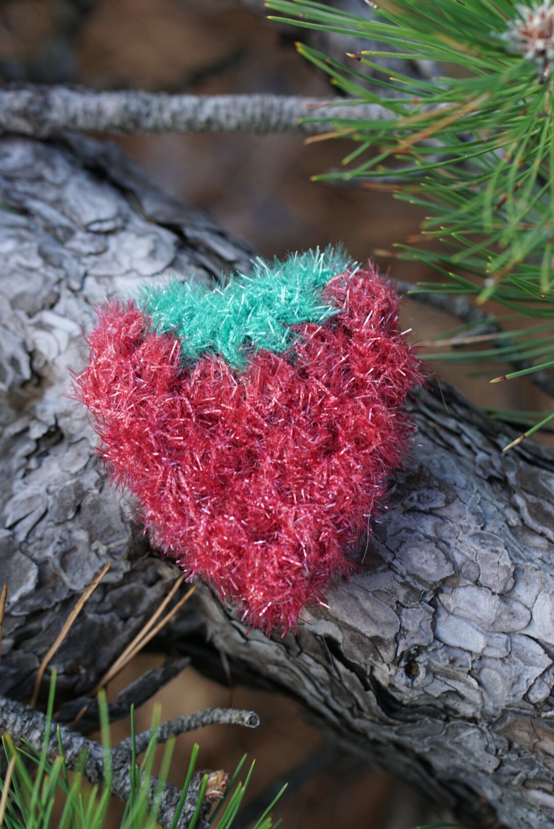 Small Crocheted Red Strawberry Sponge - Etsy