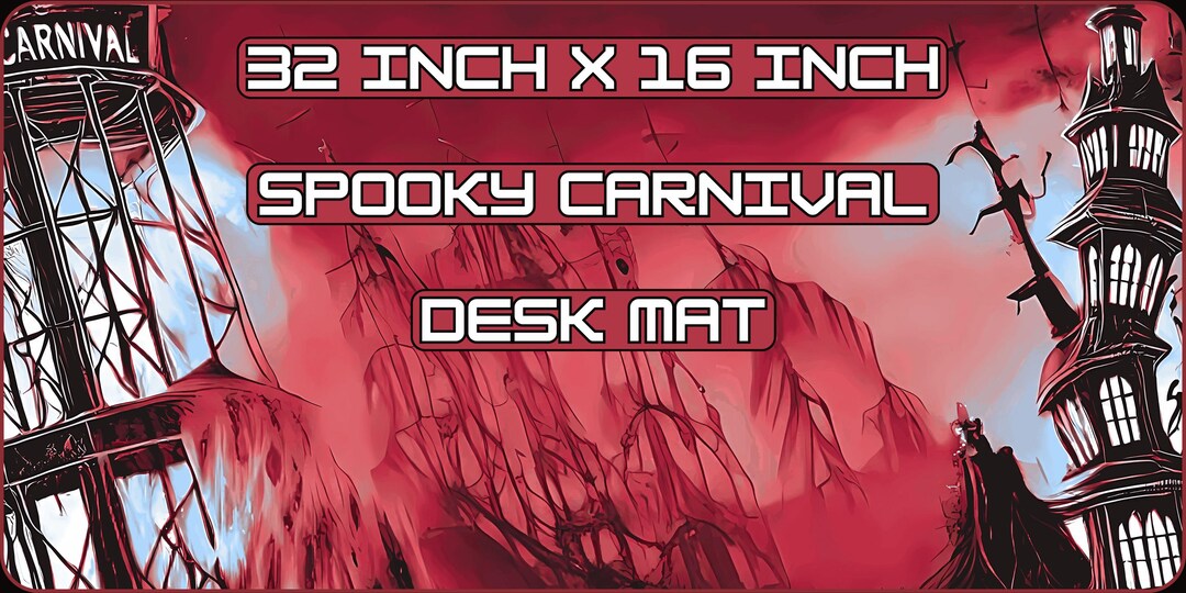 Spooky Carnival Desk Mat 32x16 Large Gaming Mouse Pad Horror Desk Mat ...