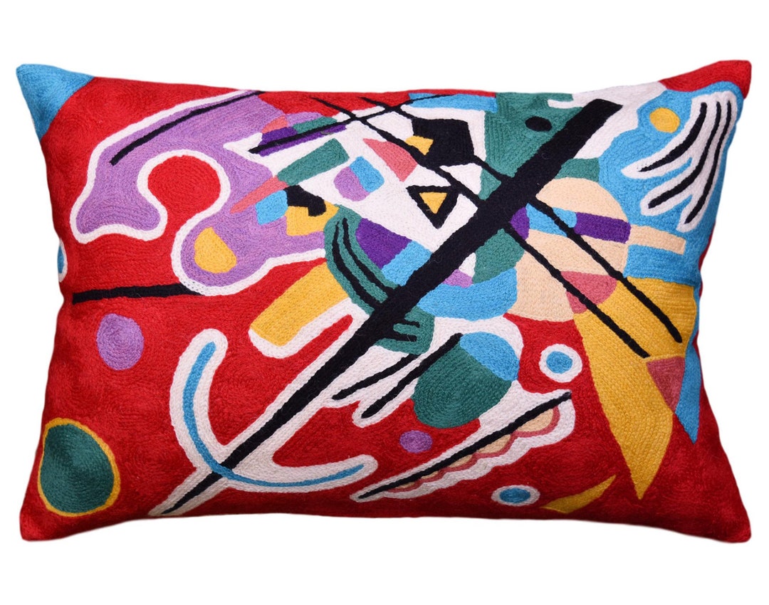 Kandinsky Red Abstract Pillow Cover Reds Painting Decorative Cushion ...
