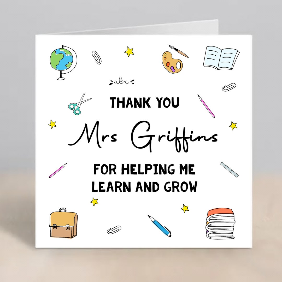 Teacher Thank You Card End Term Teacher Card End of School - Etsy