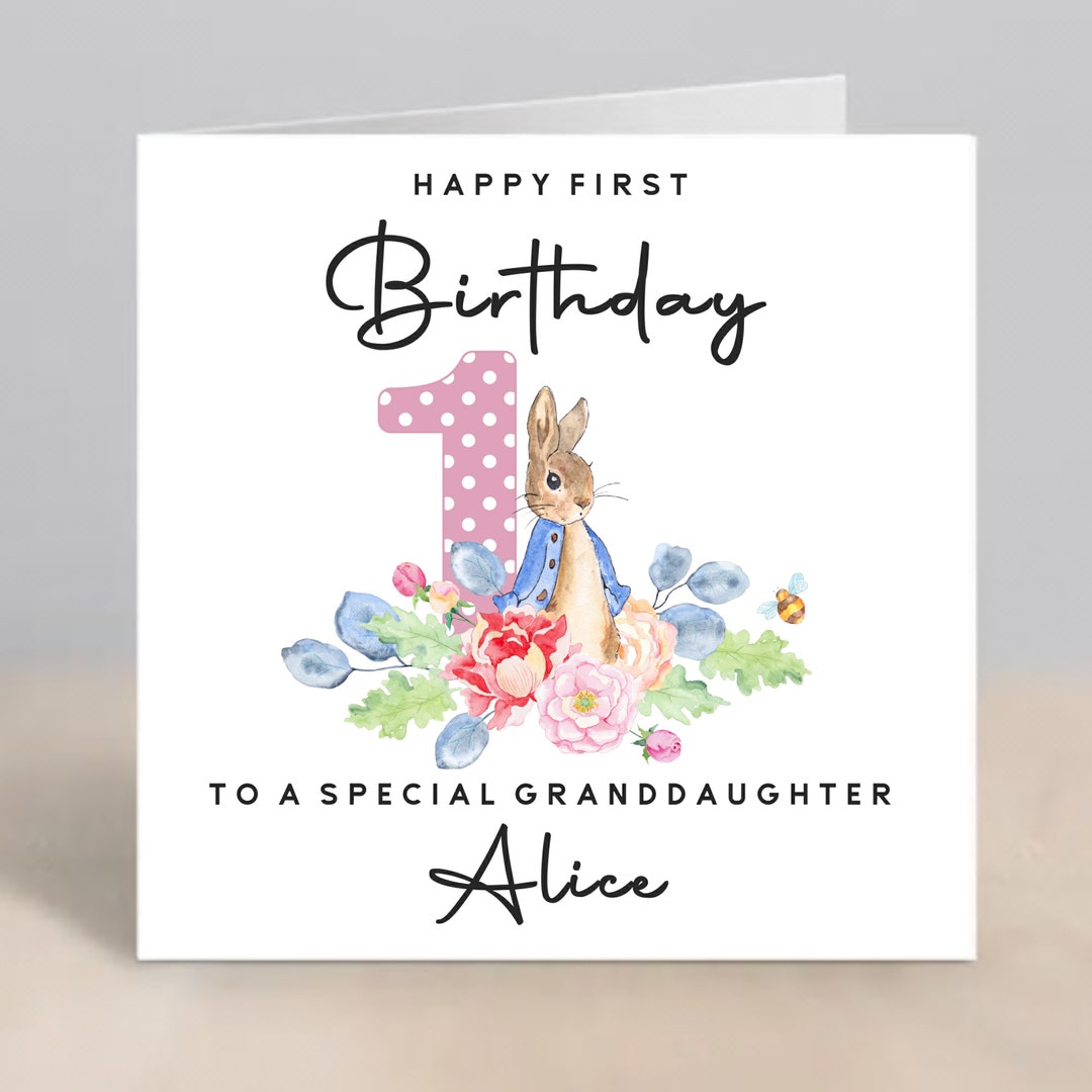 GRANDDAUGHTER 1st Birthday Card Personalised Granddaughter First ...