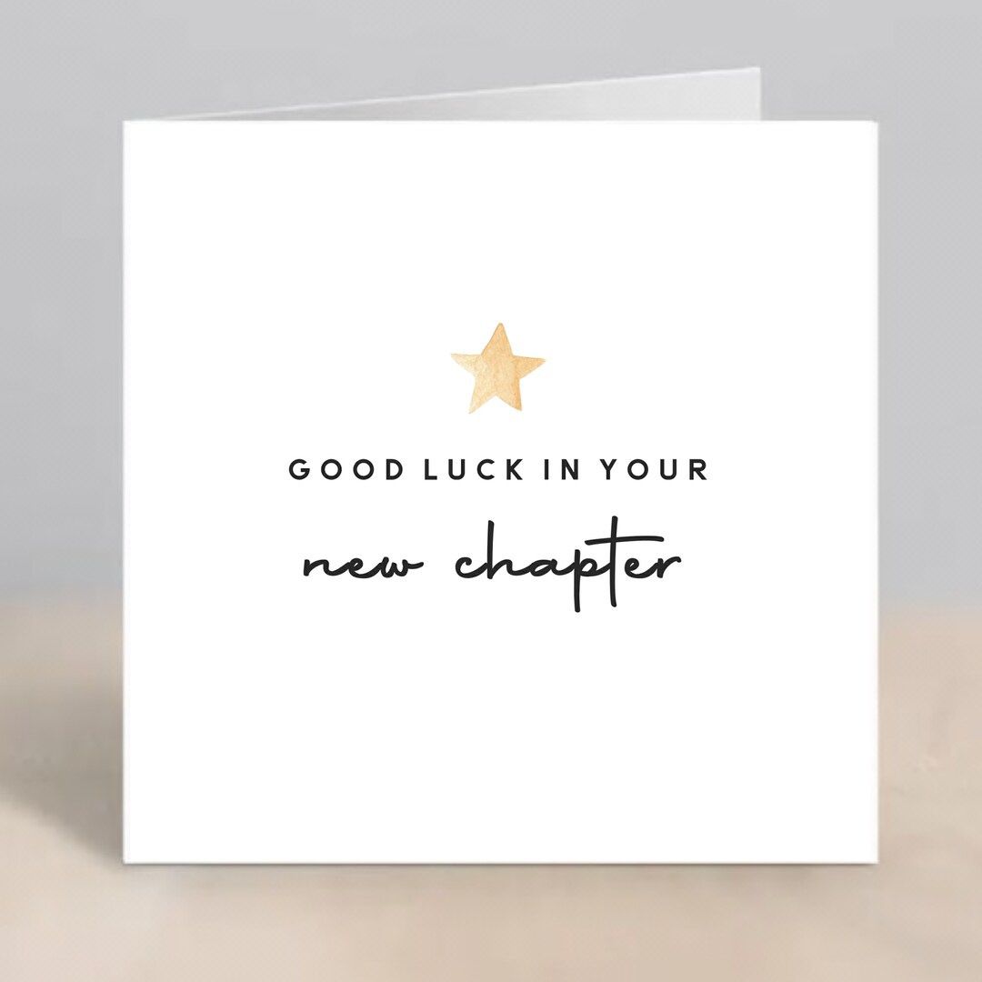 Good Luck Card Congratulations Card Exams Test Promotion New Chapter ...
