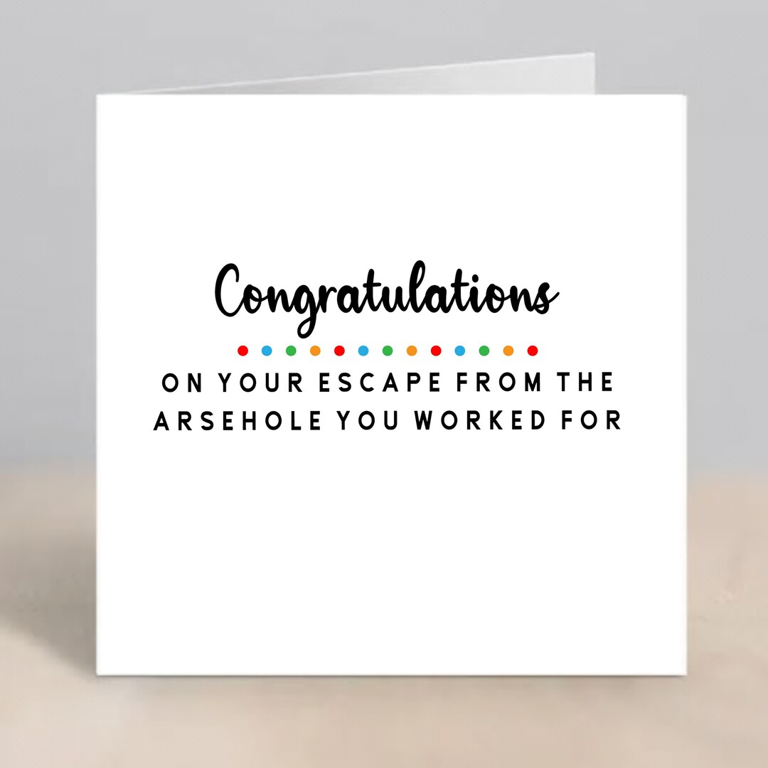 Good Luck New Job Card Leaving Card Goodbye Good Luck in Your New Job ...